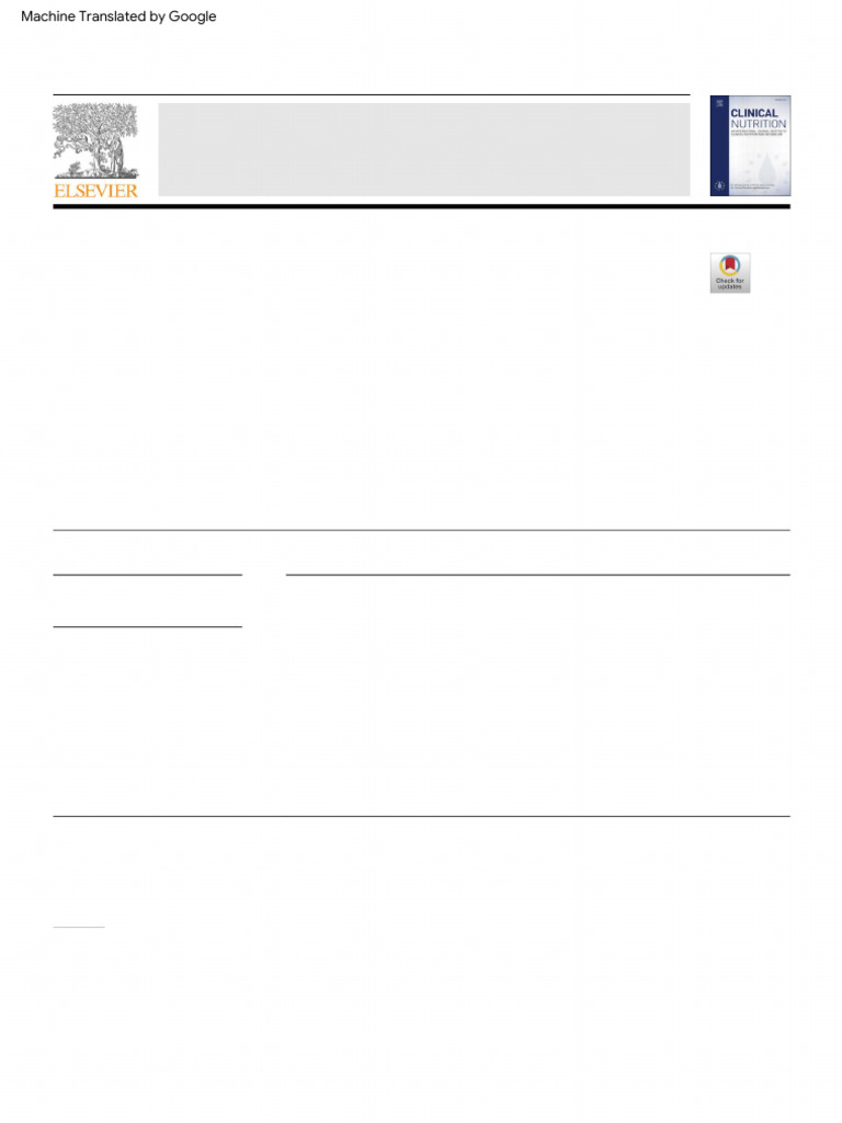 ESPEN Practical Guideline Clinical Nutrition in Surgery | PDF | Surgery | Malnutrition