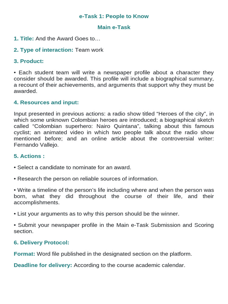 eTask 1 - Final Product | PDF