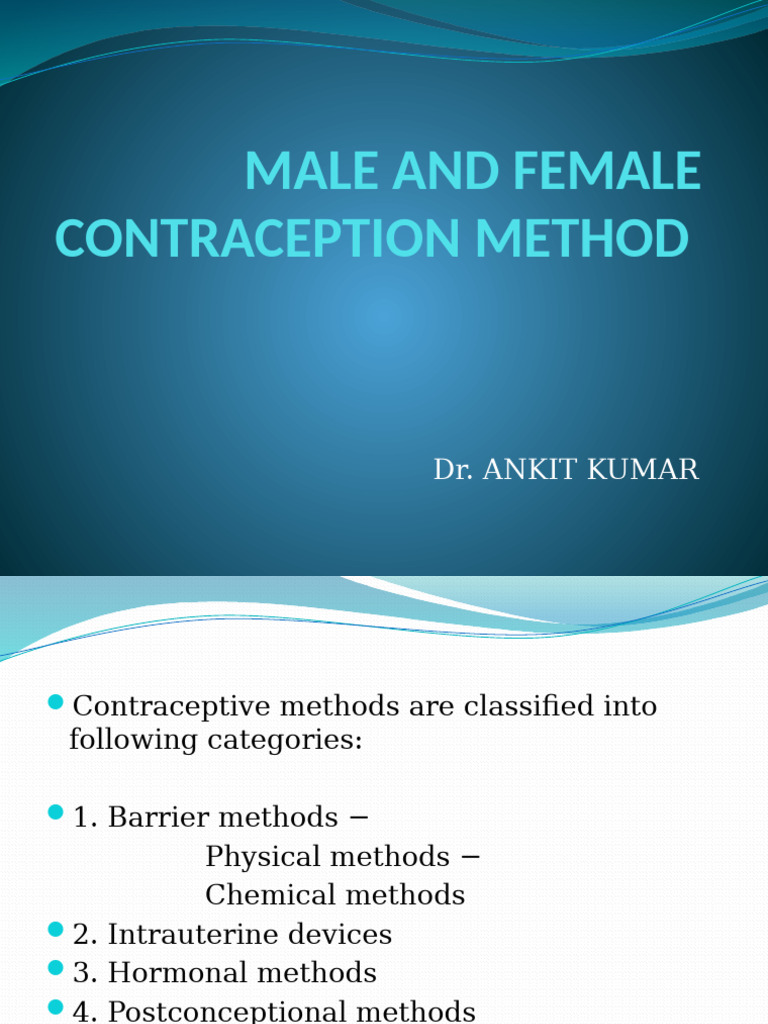 Male and Female Contraception Method | PDF | Combined Oral ...