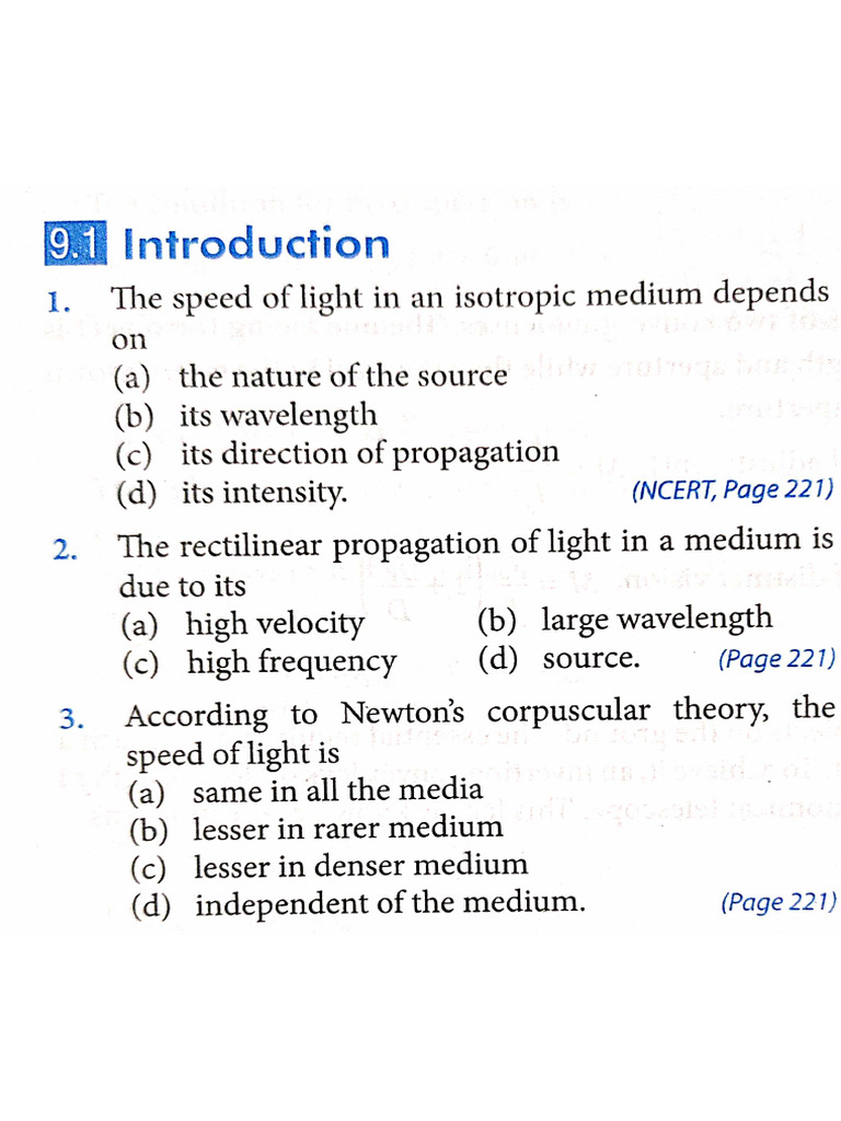 12th Ray Optics Reflection Questions | PDF