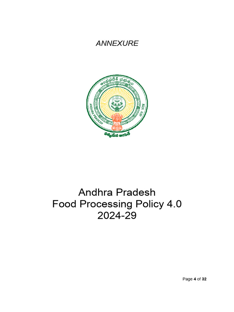 AP Food Processing Policy (4.0) 2024-29 | PDF | Sustainability ...