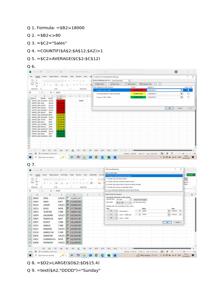 Conditional Formatting Solutions | PDF