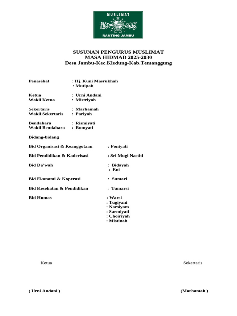 Muslimat R.jambu | PDF