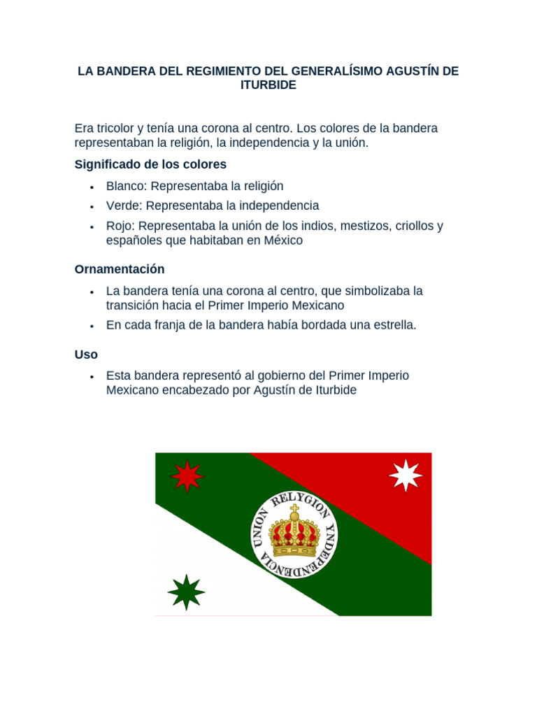 Bandera del Imperio de Iturbide 1822 | PDF