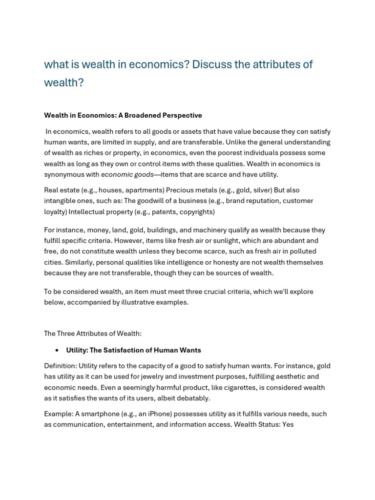 Economics 6 and 7 a | PDF | Wealth | Economics