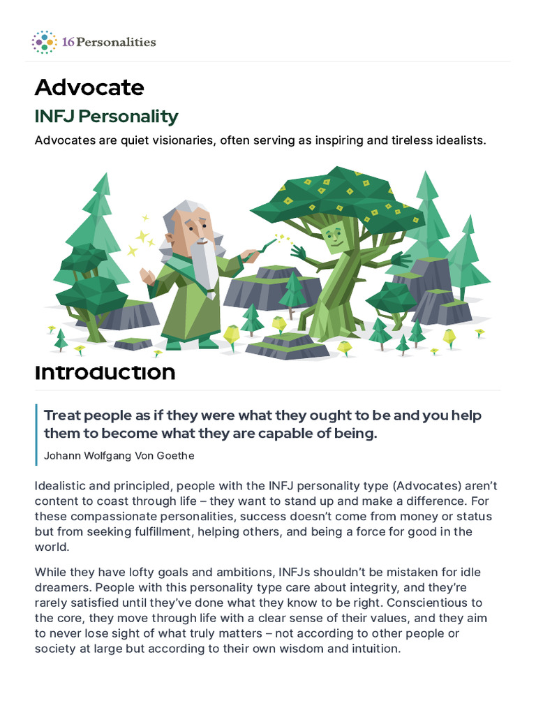 INFJ Personality (Advocate) - 16personalities | PDF | Personality Type