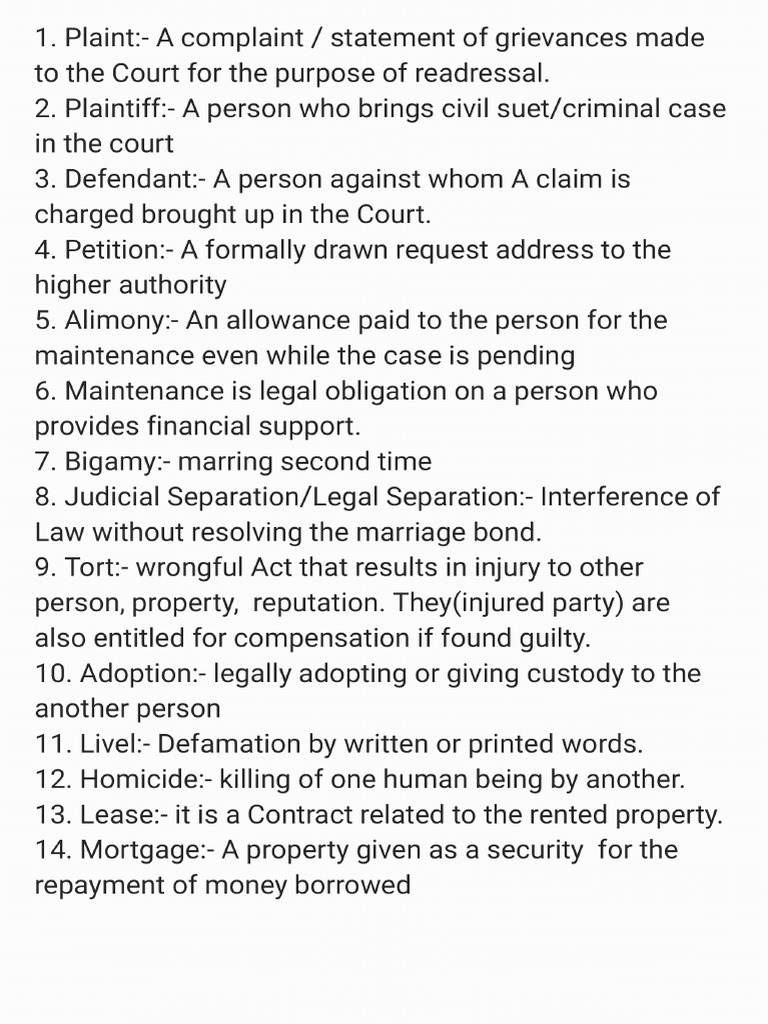 Legal Words Lecture 1 | PDF