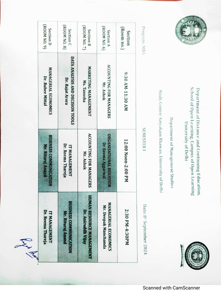 Mba Sem 1 3 TT 24 | PDF