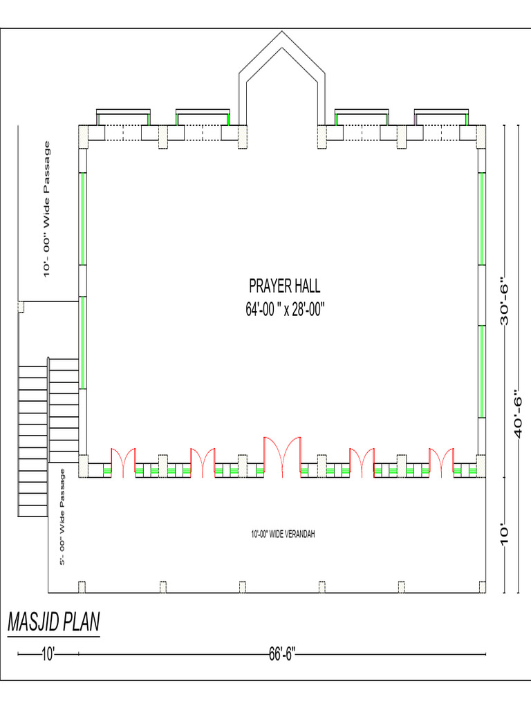 Masjid Floor Plan with Wide Passage | PDF