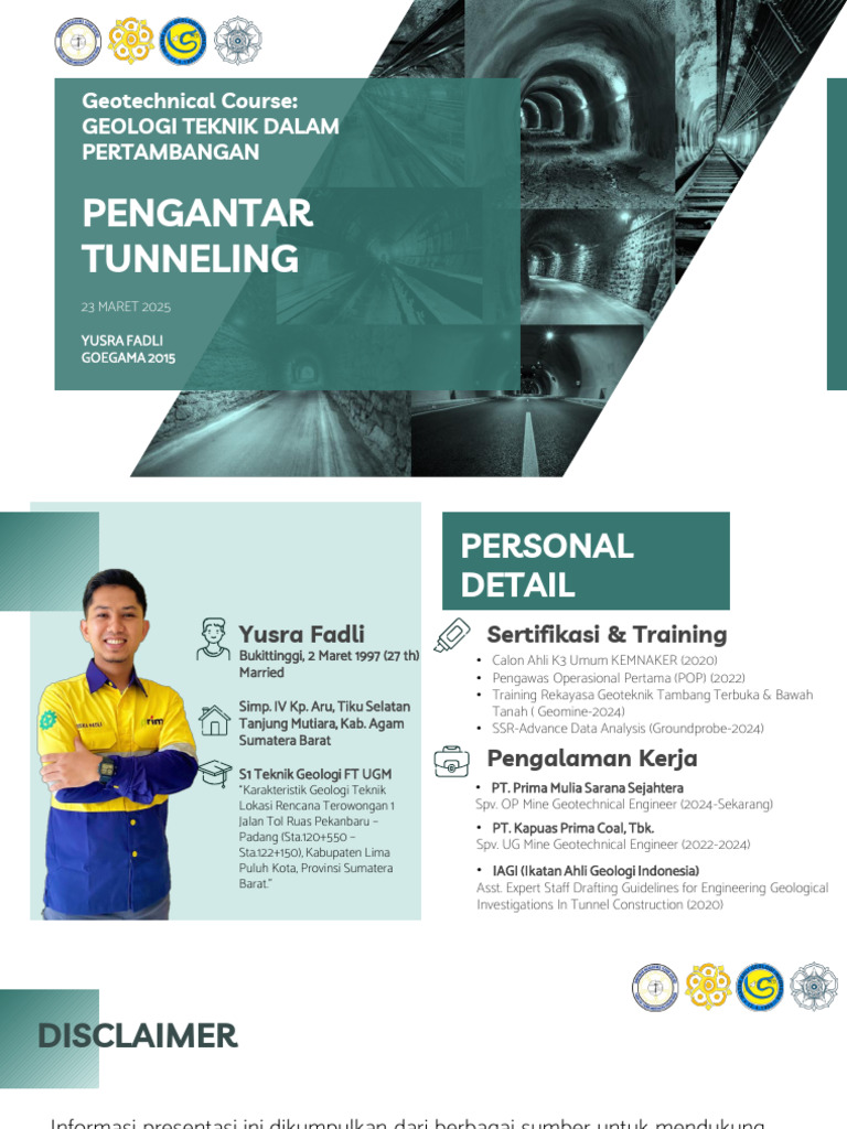 Geotechnical Course - Pengantar Tunneling | PDF | Geology | Rock (Geology)