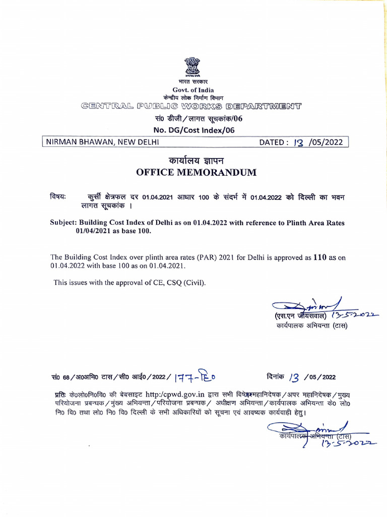 Delhi Building Cost Index 2022 | PDF