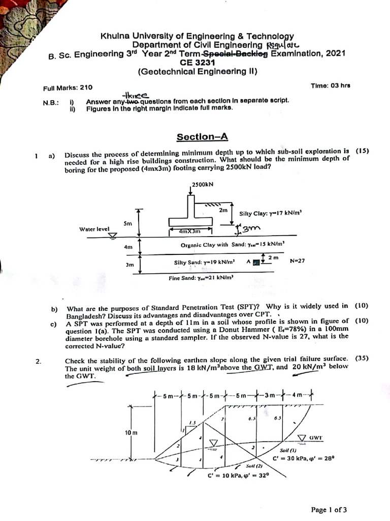 Geotech II - QB (3 2) | PDF