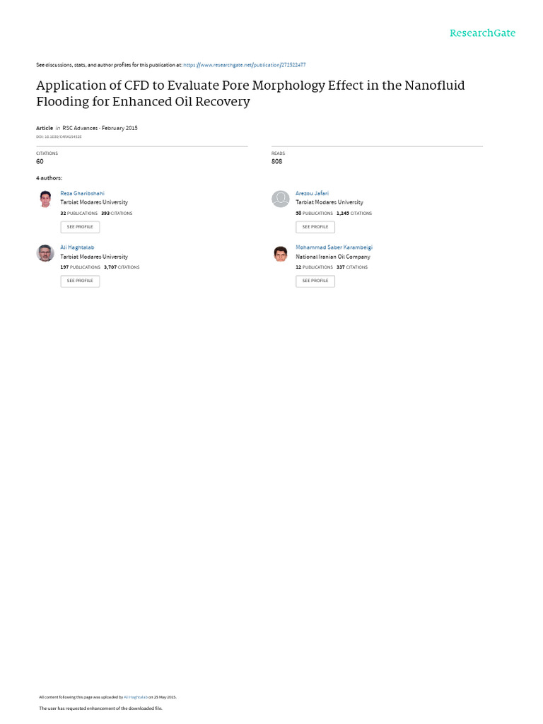 Application of CFD To Evaluate Pore Morphology Effect in The Nanofluid Flooding For Enhanced Oil ...
