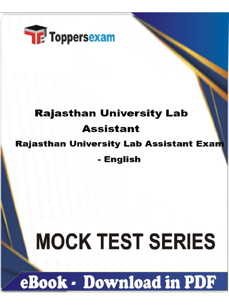 Rajasthan University Lab Assistant Exam - English | PDF | Light ...