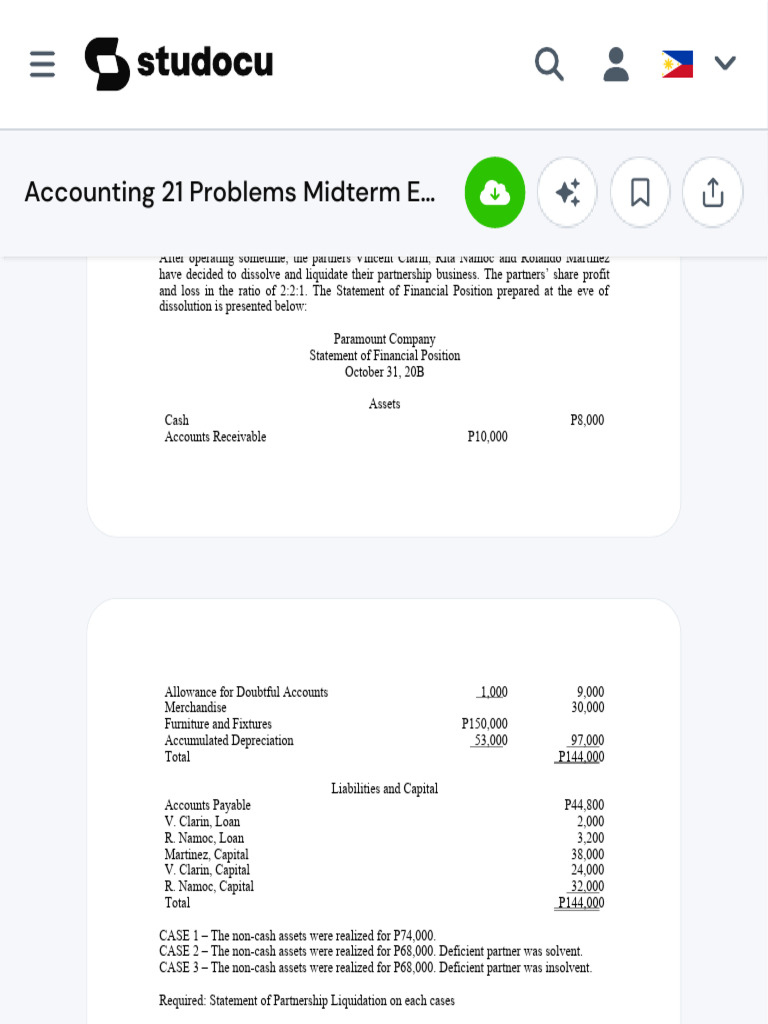 Accounting 21 Problems Midterm Exams For Learners - Accounting - WMSU ...