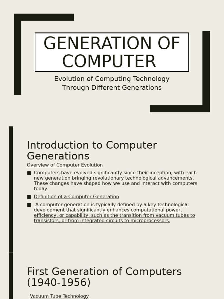 Generation of Computers | PDF | Personal Computers | Computing