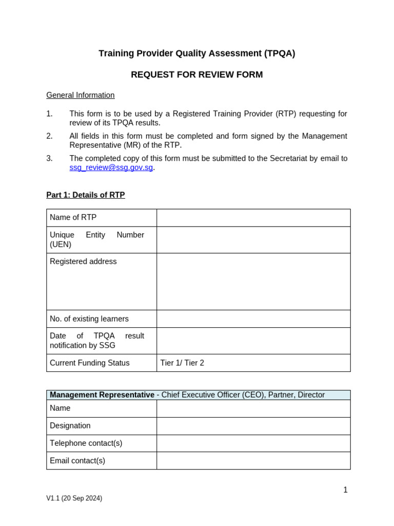 TPQA Review Request Guidelines | PDF | Government | Justice