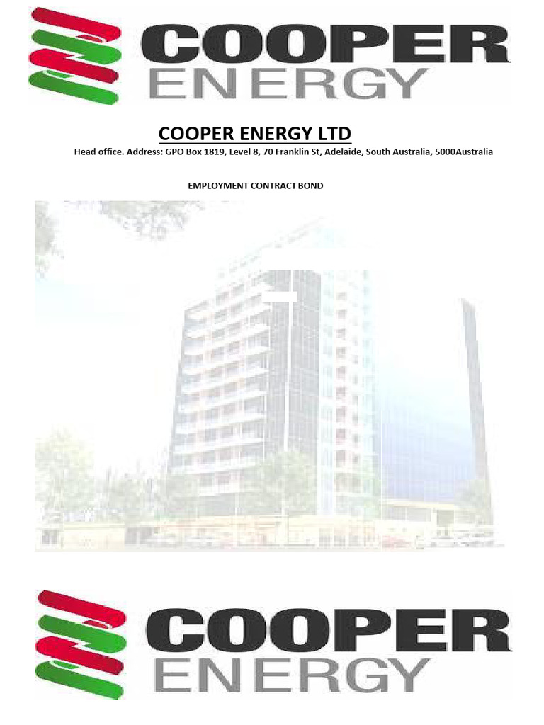 Cooper Energy LTD - Letter of Contract | PDF | Employment | Salary