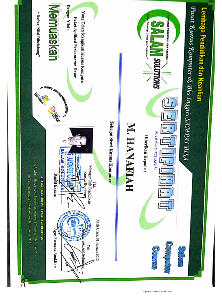 Sertifikat Computer | PDF