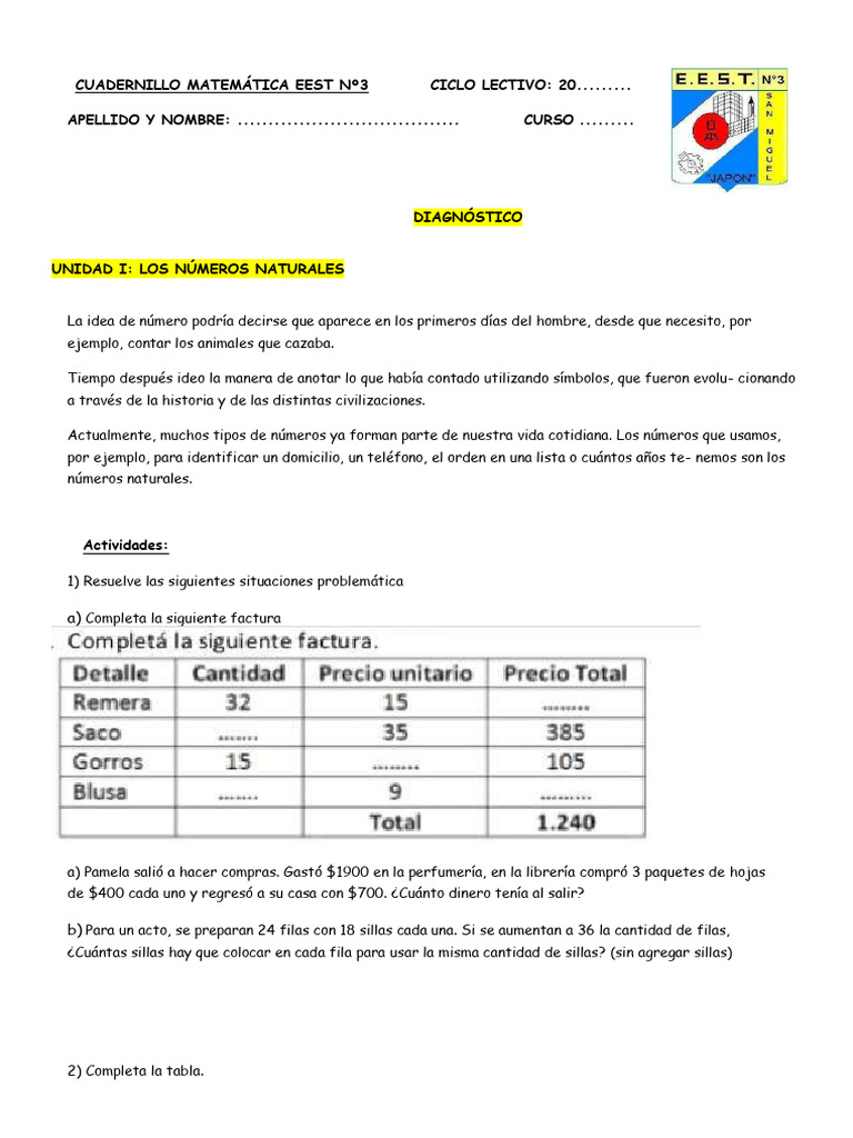 2025 Cuadernillo Matem-Tica 1 - A | PDF | Polígono | Triángulo