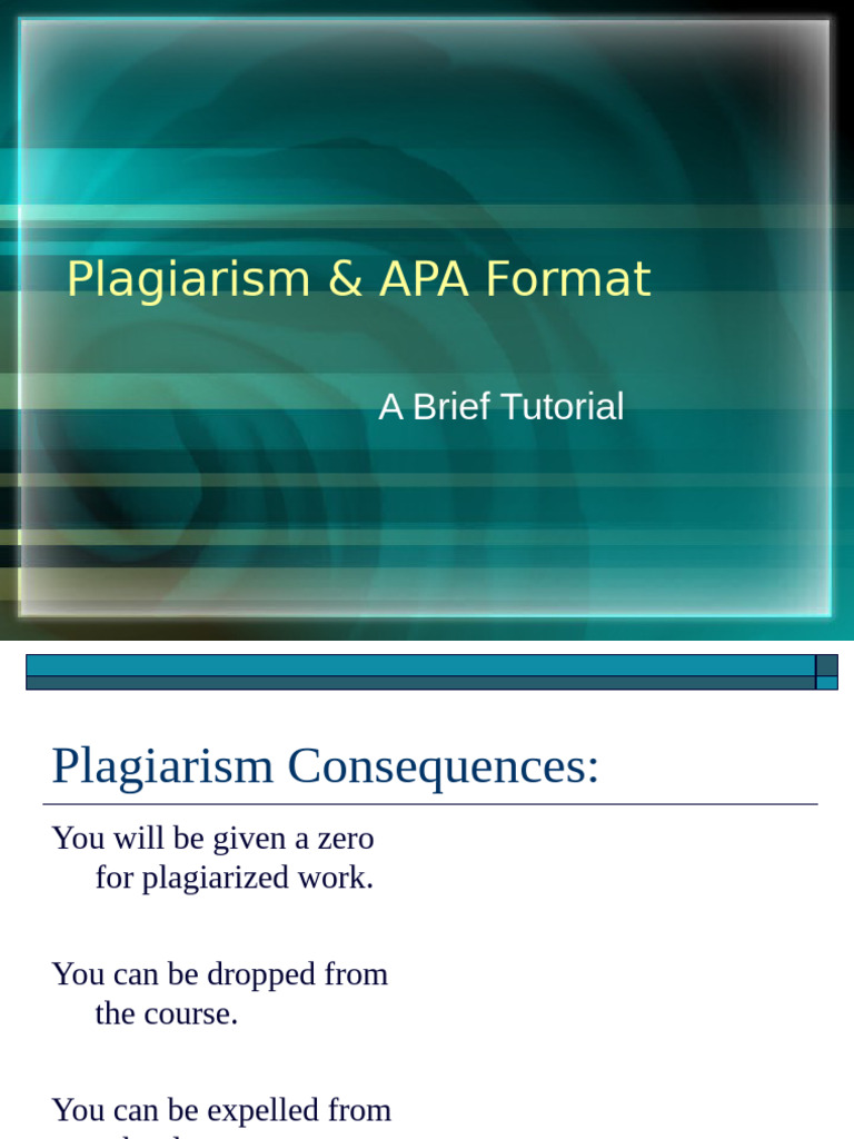 Avoiding Plagiarism with APA Format | PDF | Plagiarism | Citation