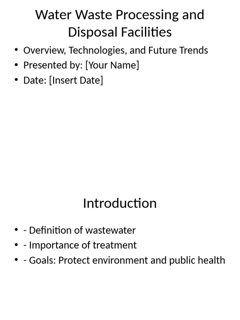 Water Waste Processing and Disposal Facilities | PDF