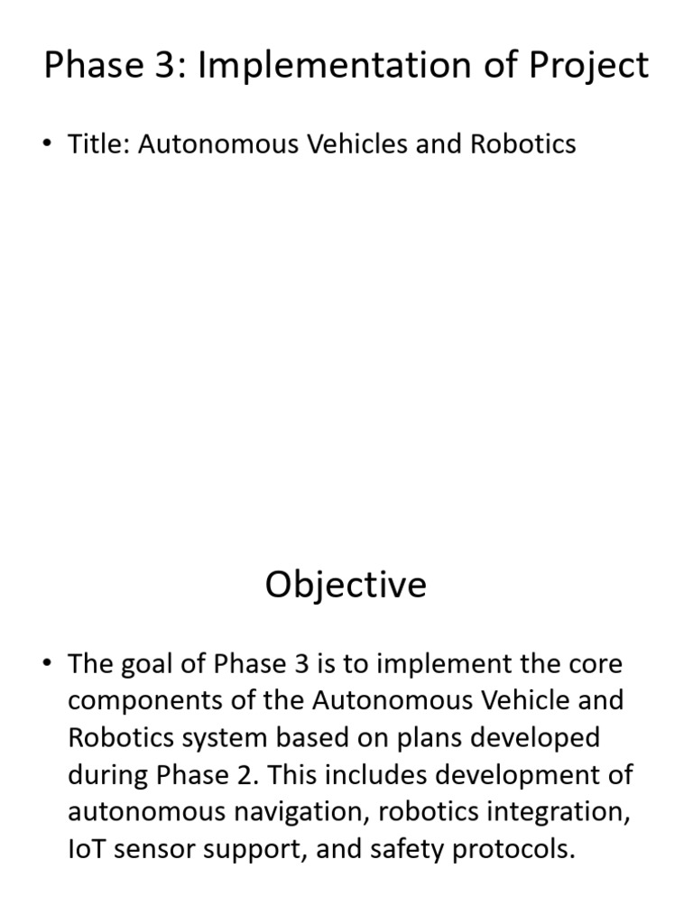 Autonomous Vehicles and Robotics Phase3 | PDF