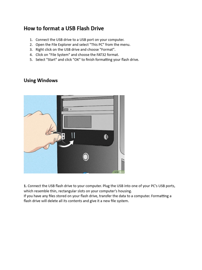 How to Format Usb Flash Drive in Windows | PDF