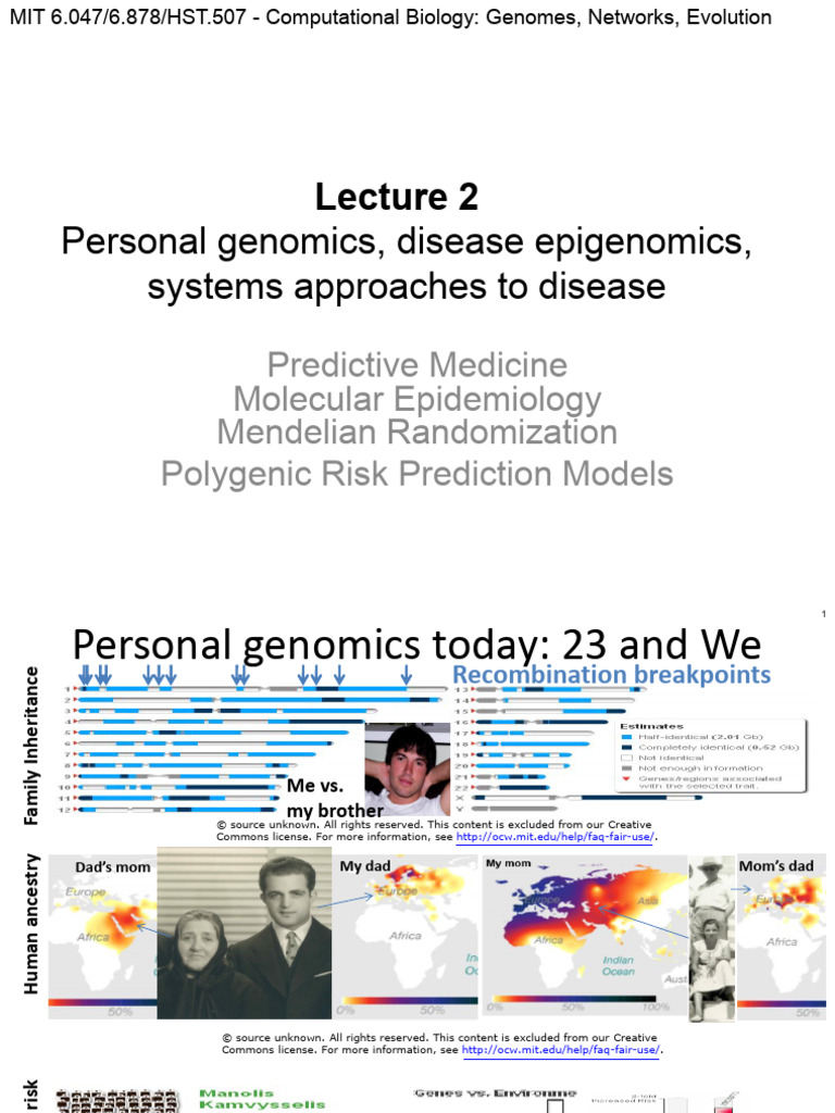 MIT6 047F15 Lecture20 | PDF | Genome Wide Association Study | Single ...