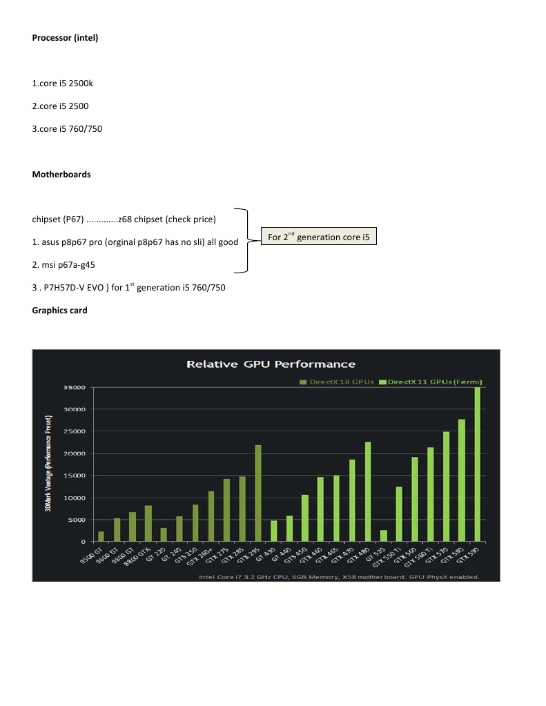 1.core I5 2500k 2.core I5 2500 3.core I5 760/750: Processor (Intel) | PDF