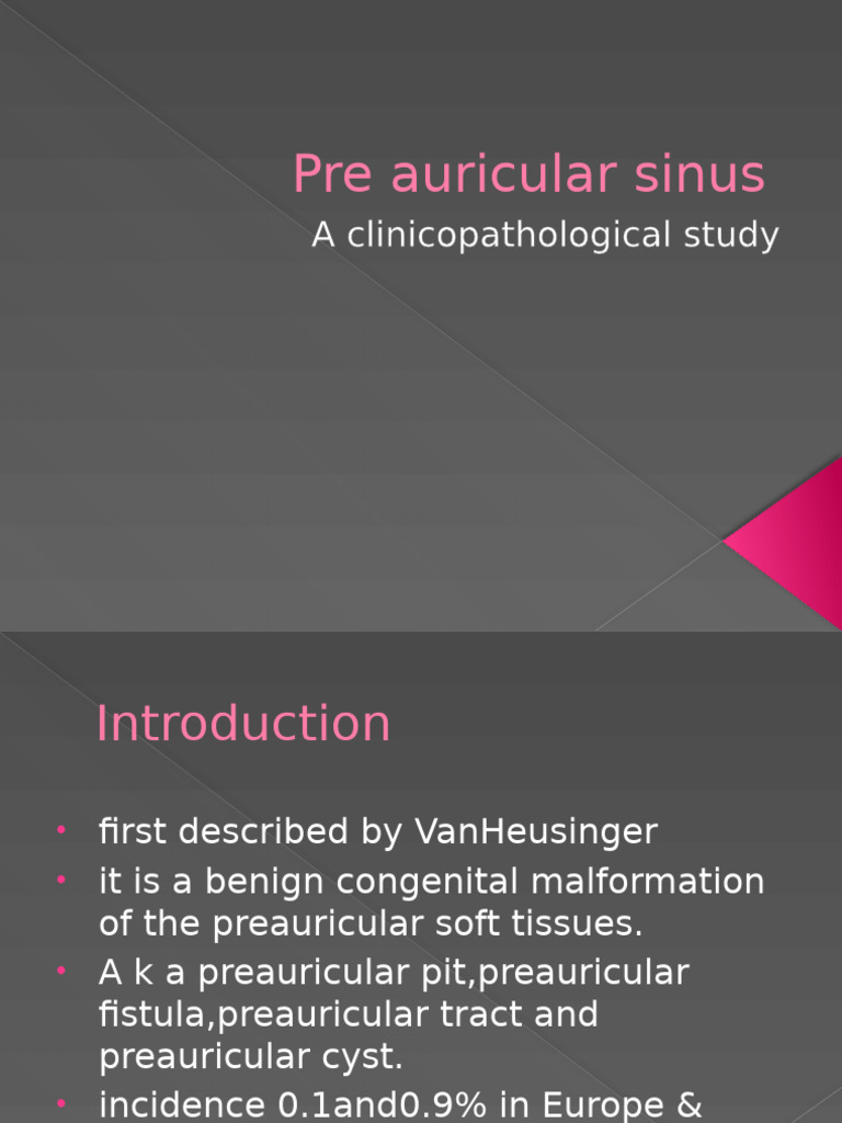 Preauricular Sinus: Study and Management | PDF | Ear | Human Diseases ...