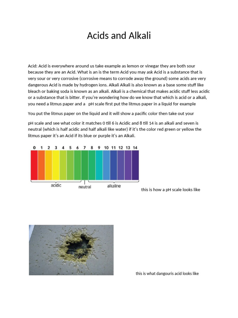 Acids and Alkali | PDF