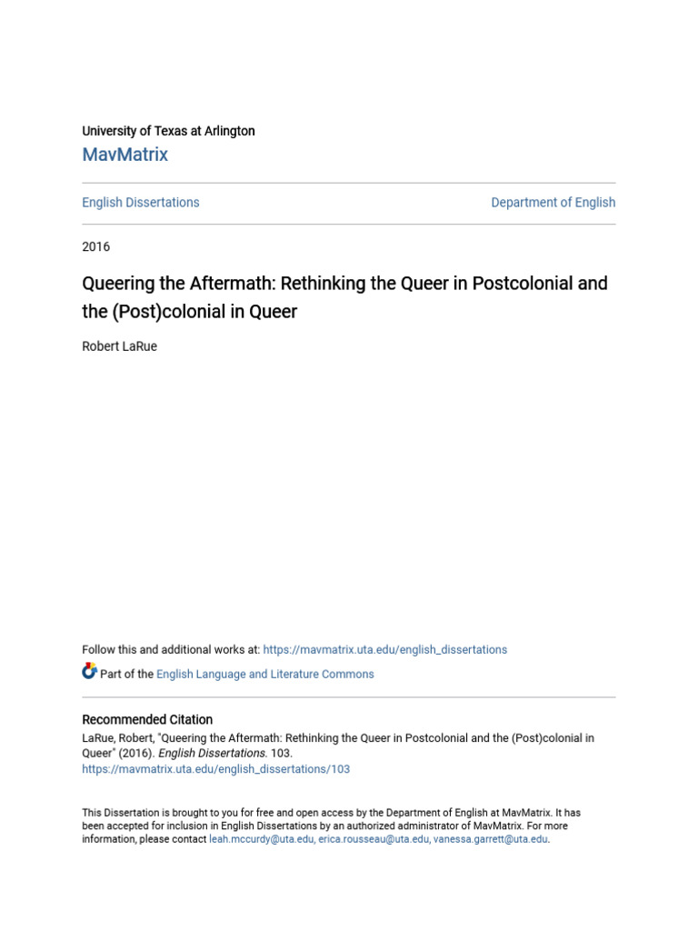 Queering The Aftermath - Rethinking The Queer in Postcolonial and | PDF | Queer Theory ...