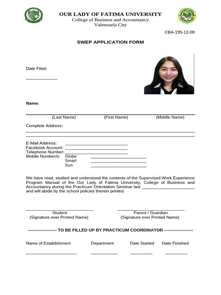 1 SWEP Application Form | PDF