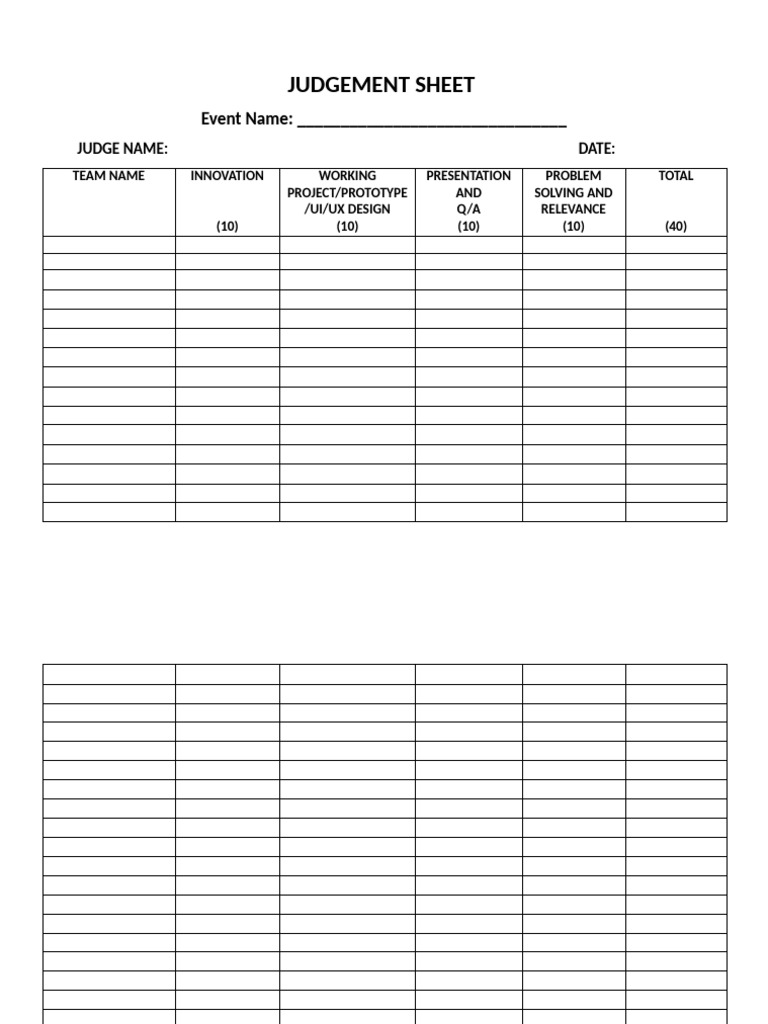 Judgement Sheet Techexpo | PDF