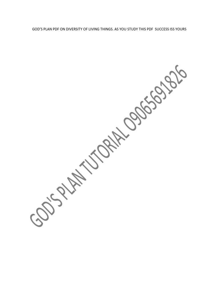 God's Plan Bio 102 PT 1 | PDF | Seed | Protozoa