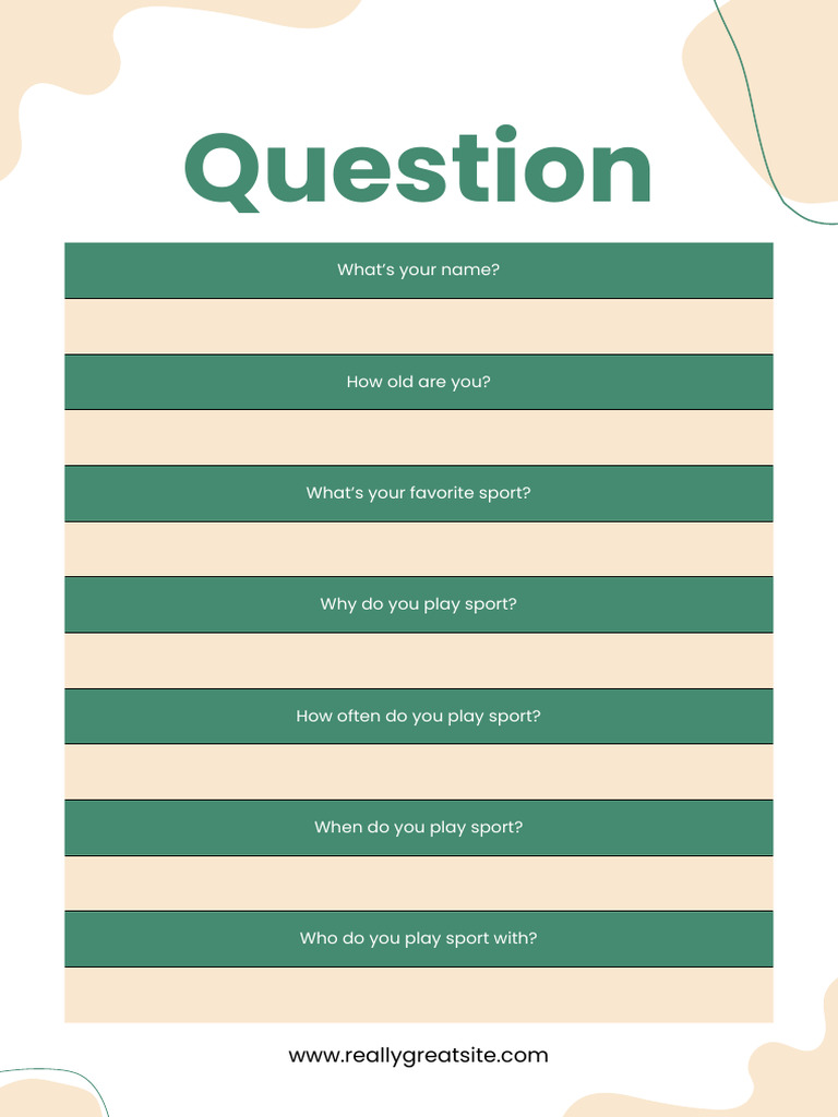 Green Modern Self Reflection Question A4 Document | PDF