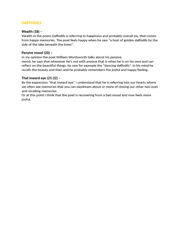 Daffodils | PDF