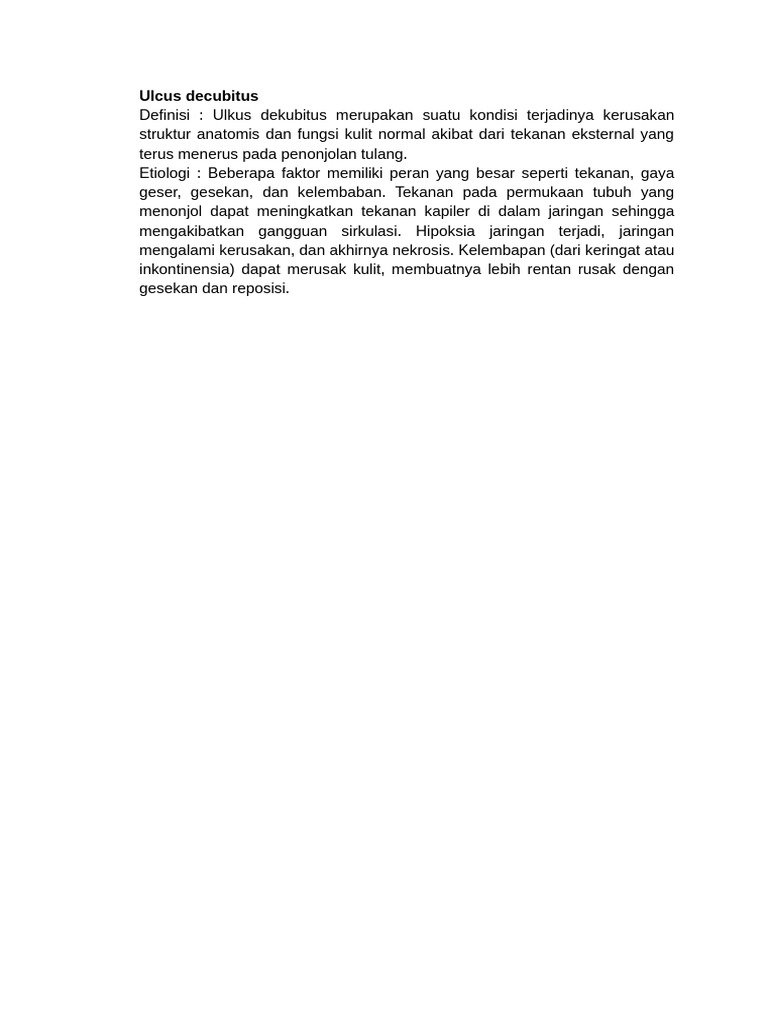 Ulcus Decubitus Materi | PDF