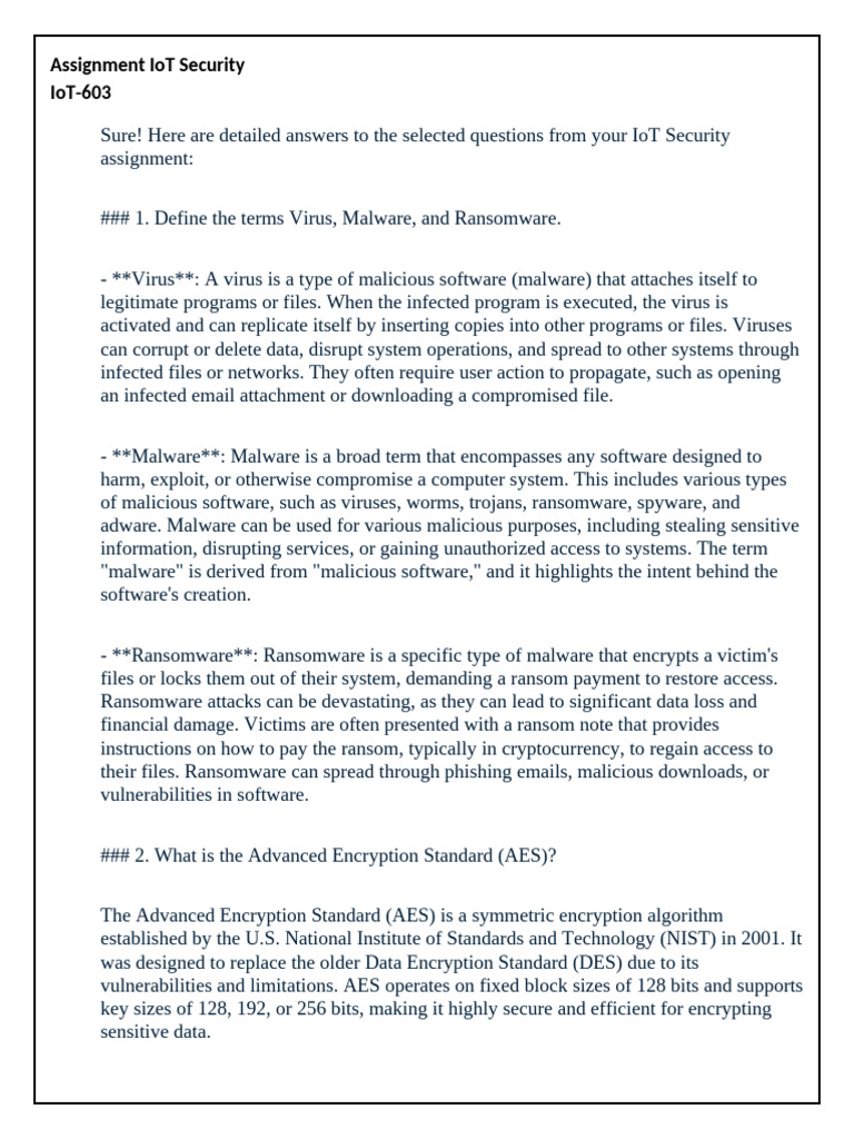io-603 assignment | PDF | Malware | Encryption