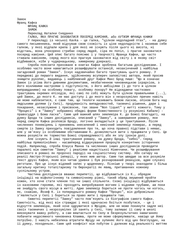 Kafka Frants Zamok3264 | PDF