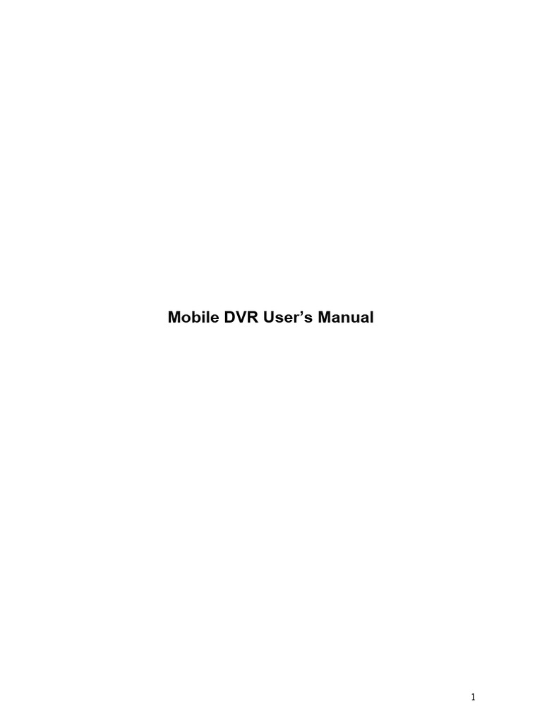 Mobile DVR User's Manual 201102 revised | PDF | Computer Network | Video