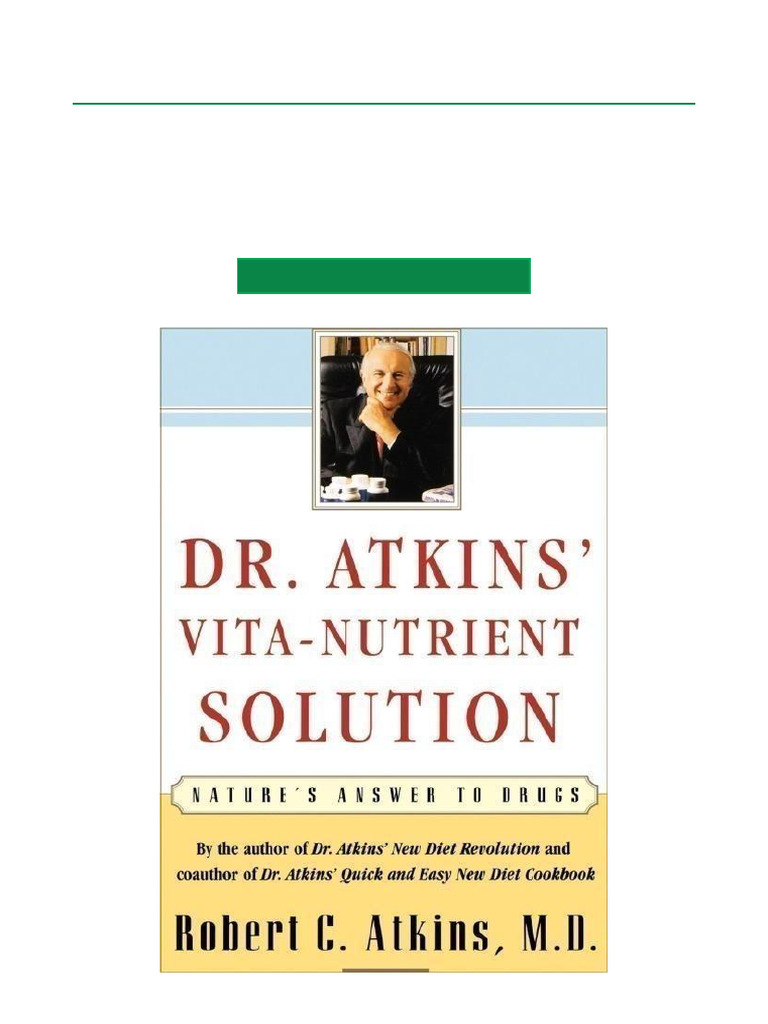 Dr. Atkins' Vita Nutrient Solution Nature's Answer To Drugs All Format ...