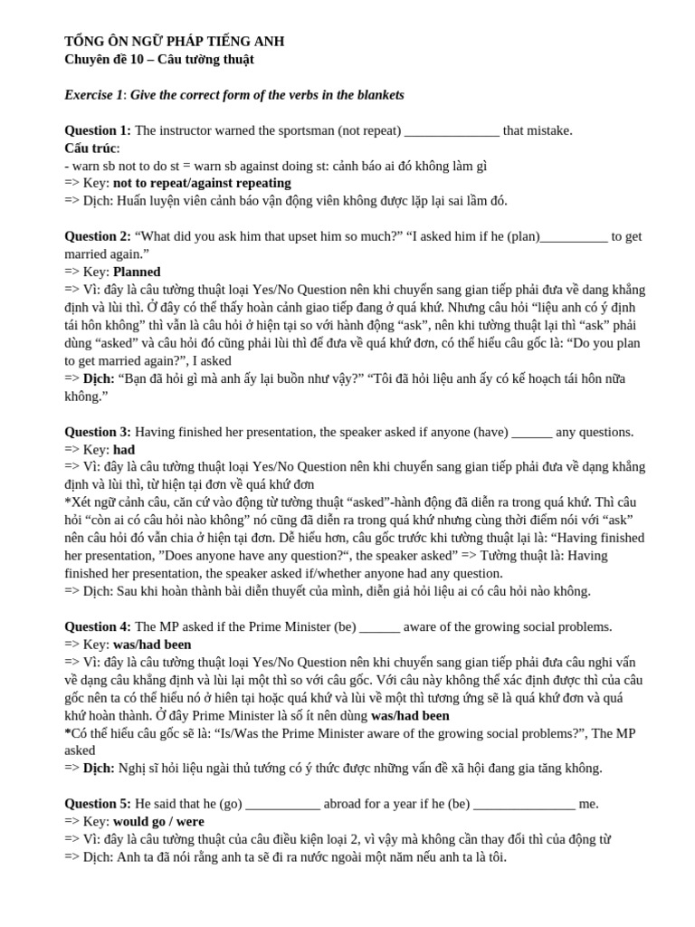 CD10 Exercise 1 KEY | PDF