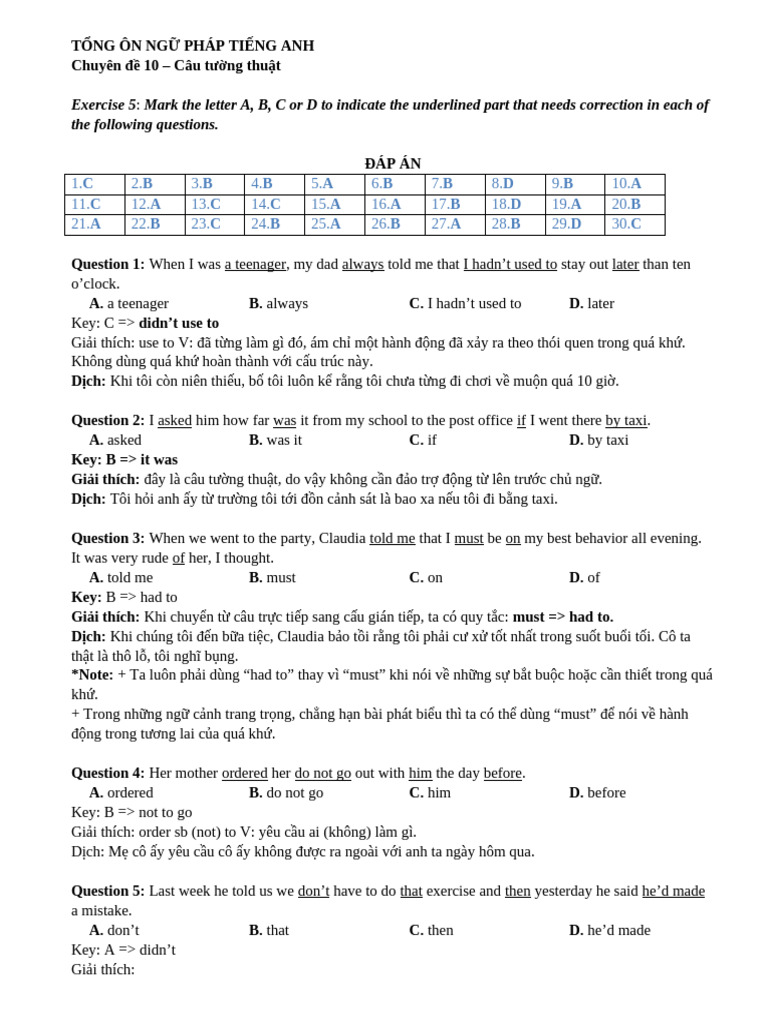 CD10 Exercise 5 KEY | PDF
