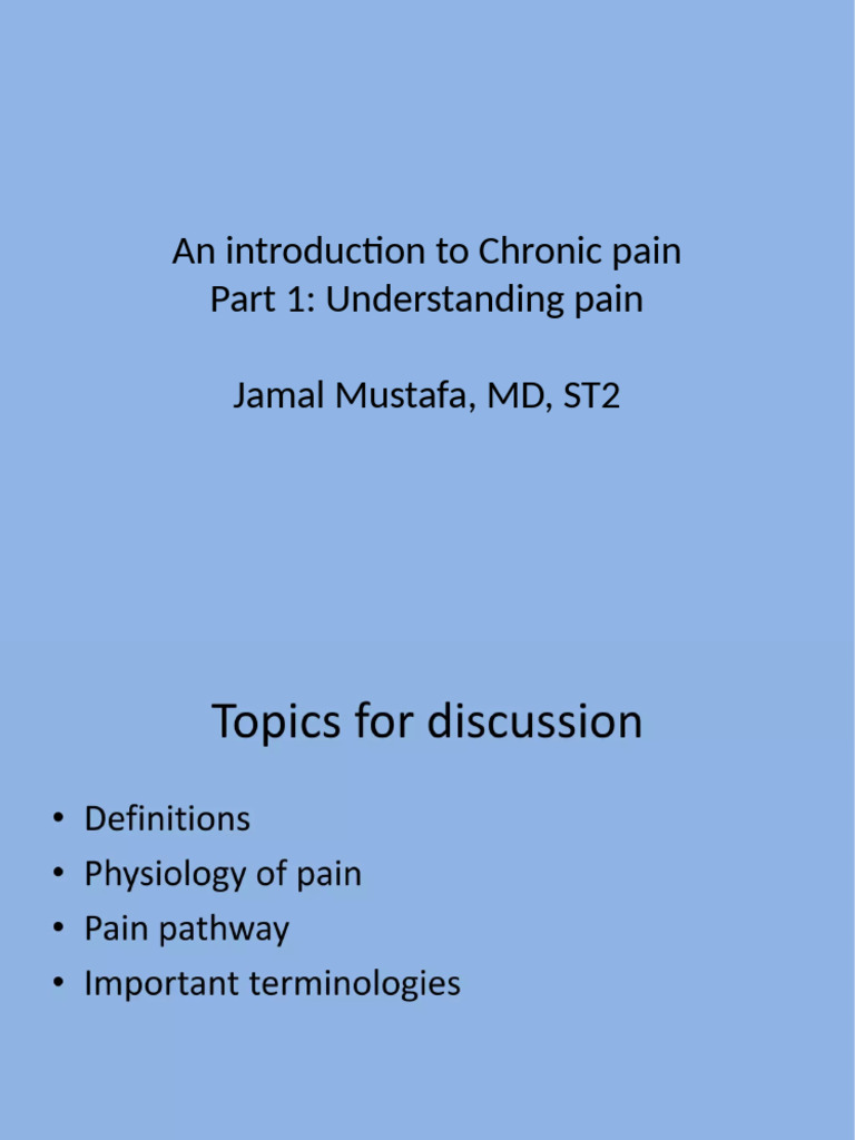 Introduction to Pain Physiology | PDF