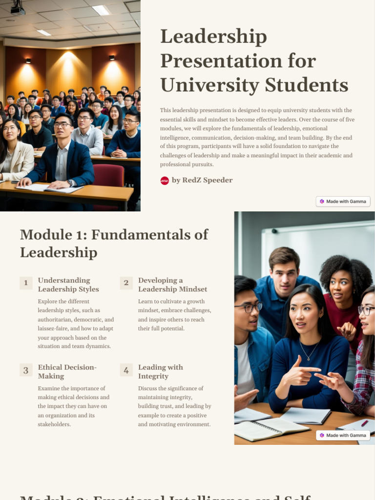 Leadership Presentation For University Students | PDF | Leadership ...