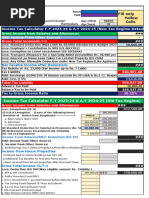 Income Tax Calculation Proforma Fy 2024 25 Ay 2025 26 | PDF | Taxation ...