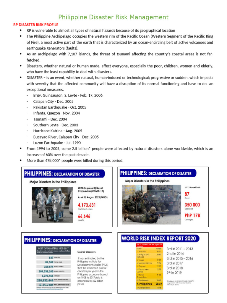 Philippine Disaster Risk Management Overview | PDF | Natural Disasters ...