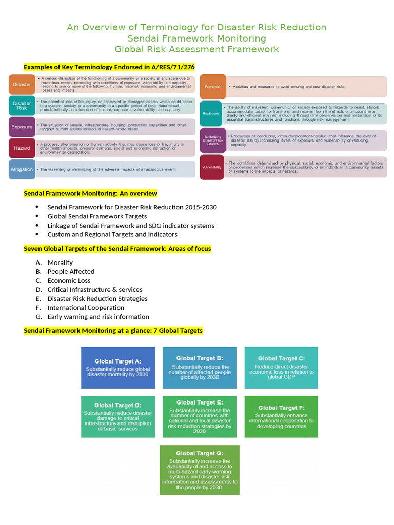 Sendai Framework | PDF